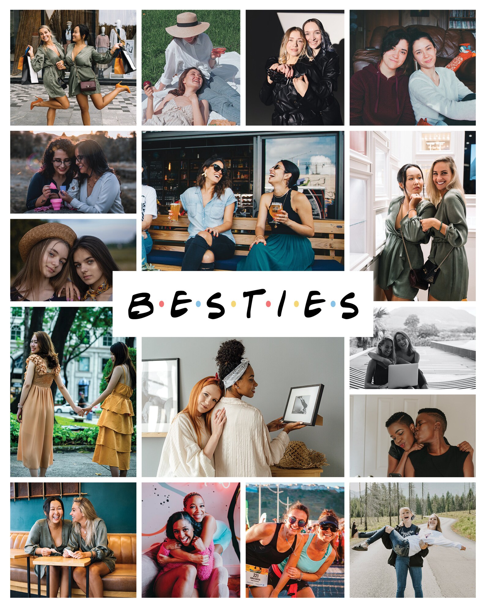 Personalized Bestie Collage Photo Poster Friend Gift Ideas | Etsy UK