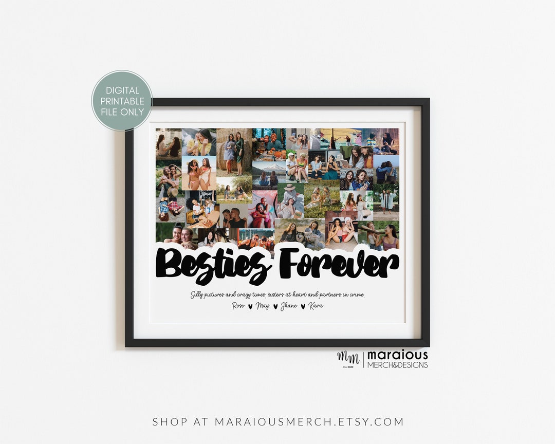 Besties Forever Digital Photo Collage Gift for Best Friend ...