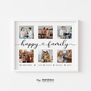 Happy Family Photo Collage Gift, Family Picture Personalized, Custom ...
