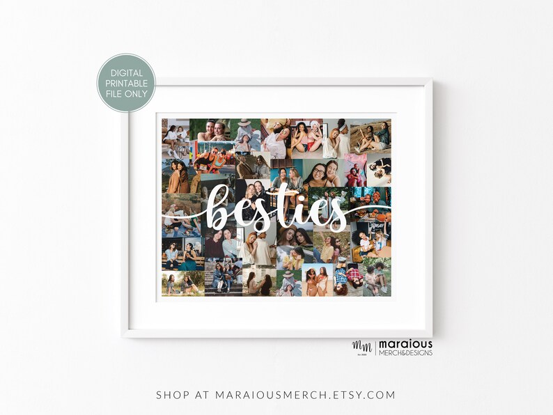 Bestie Gifts Personalized Photo Collage, Best Friend Picture Digital ...