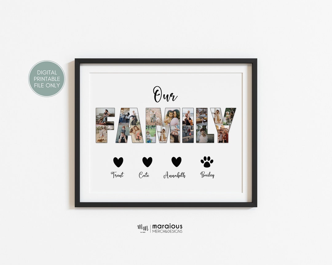 Personalized Family Name Print, Custom Family Keepsake, Unique Family ...