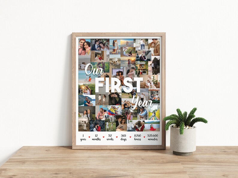 Personalize 1st Anniversary Photo Collage 1 Year Collage Gift - Etsy