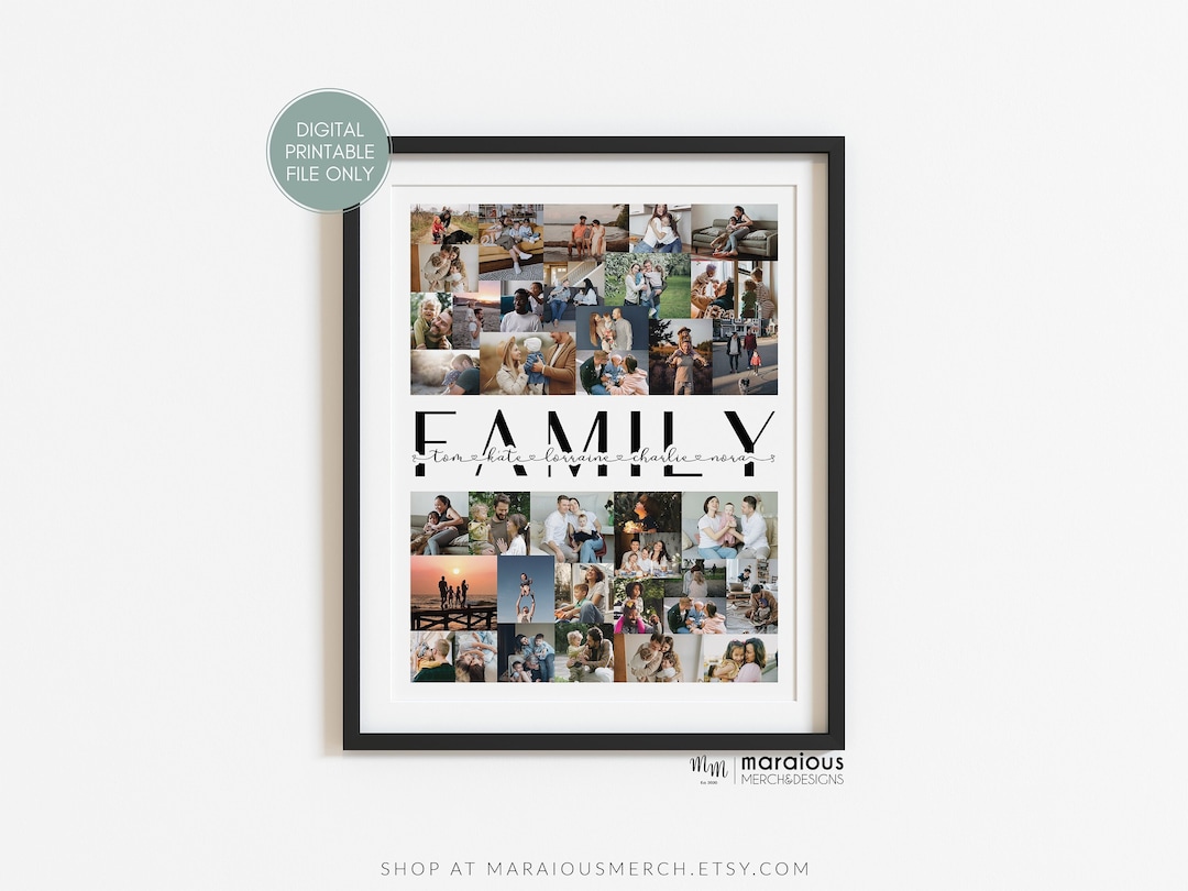 Personalized Family Photo Collage, Family Photo Prints, Family Photo ...