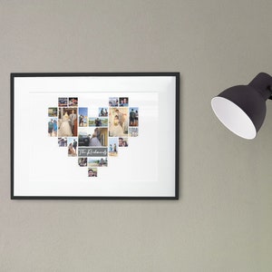 Heart Family Photo Collage, Custom Family Picture Love Collage, Heart ...