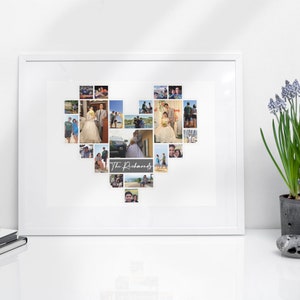 Heart Family Photo Collage, Custom Family Picture Love Collage, Heart ...