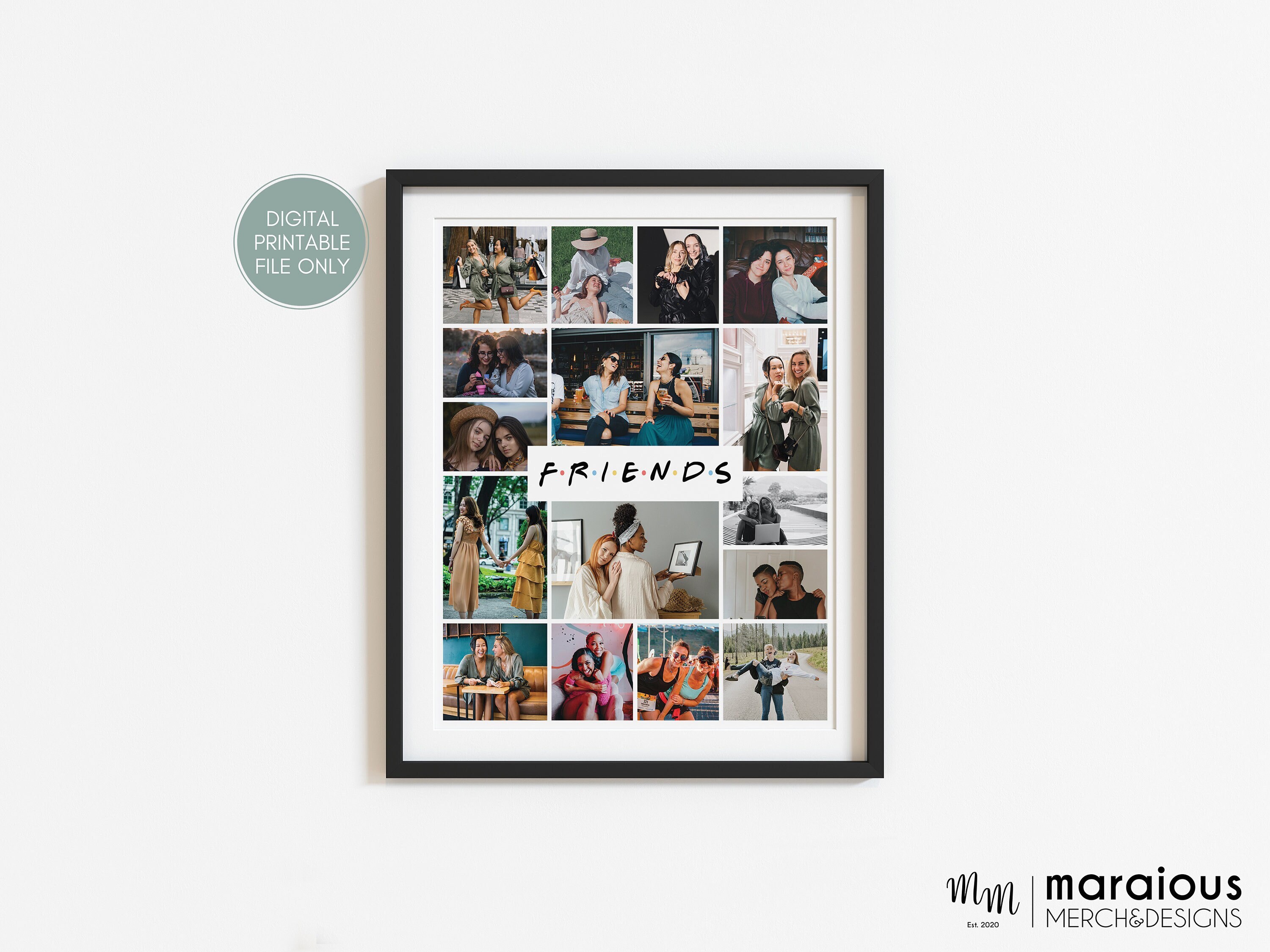 Personalized Bestie Collage Photo Poster Friend Gift Ideas | Etsy UK