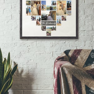 Heart Family Photo Collage, Custom Family Picture Love Collage, Heart ...