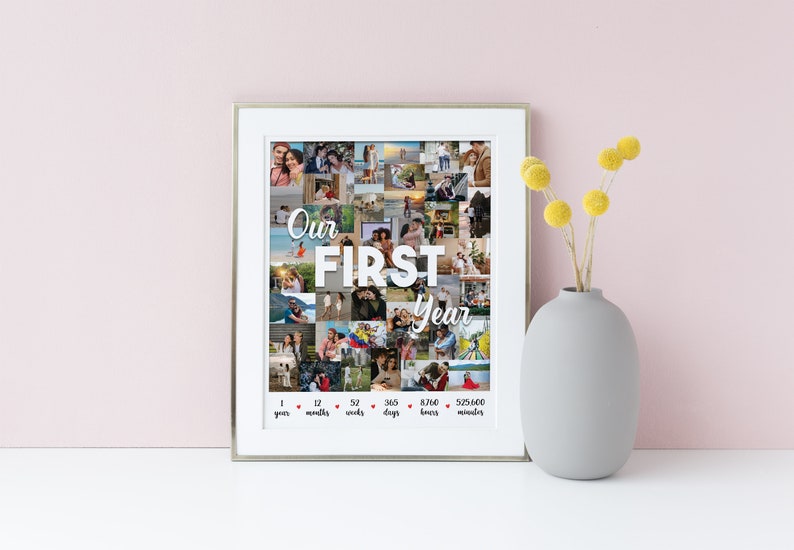 Personalize 1st Anniversary Photo Collage 1 Year Collage Gift - Etsy