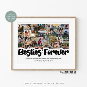 Besties Forever Digital Photo Collage Gift for Best Friend ...