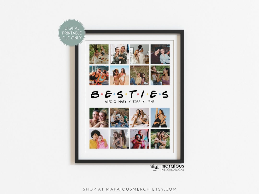 Besties Collage, Best Friend Gift Personalized, Friendship Gift for Her ...