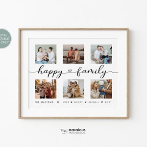 Happy Family Photo Collage Gift, Family Picture Personalized, Custom ...