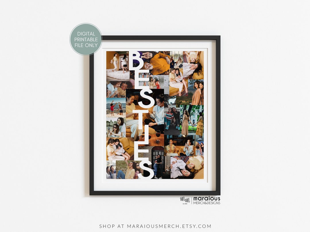 Best Friend Gift Custom Photo Collage, Besties Collage Gift for ...