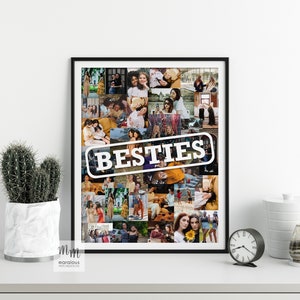 Besties Picture Collage, Personalized Gift for Best Friend, Custom ...