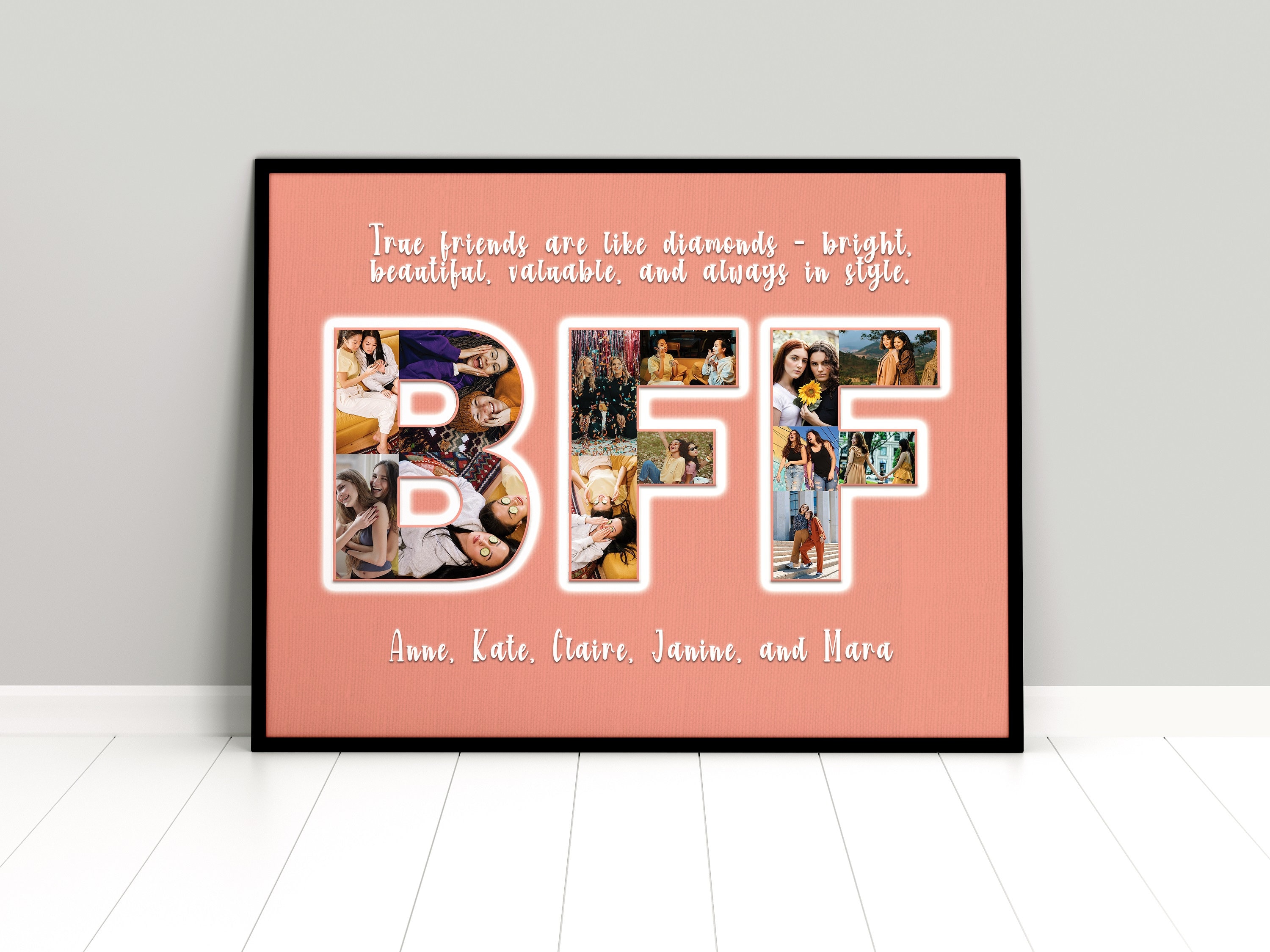 Photo BFF gift Bestie Personalized Digital Collage Gift for | Etsy