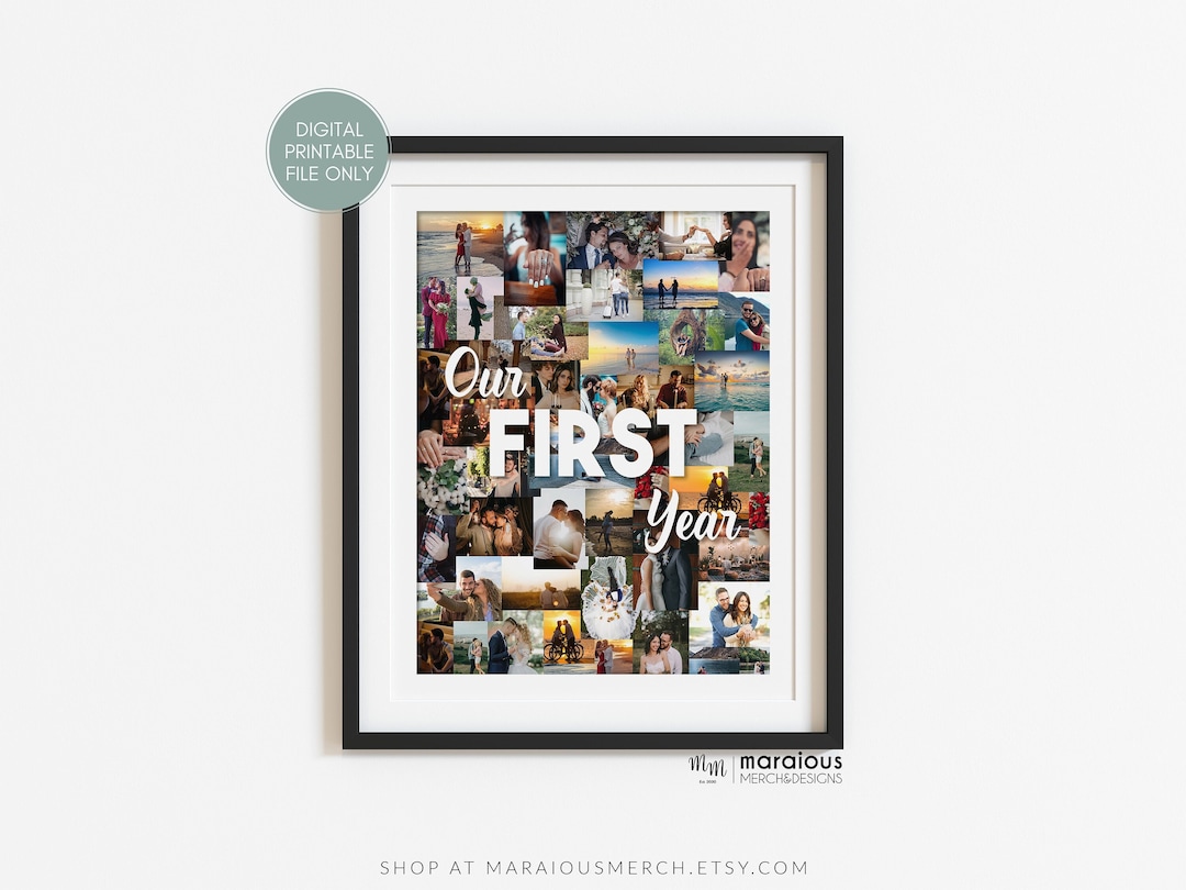 Our First Year Collage 1st Anniversary Gift for Husband, Personalized ...