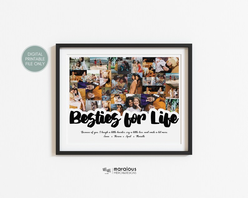 Besties for Life Custom Photo Collage Gift for Best Friend - Etsy
