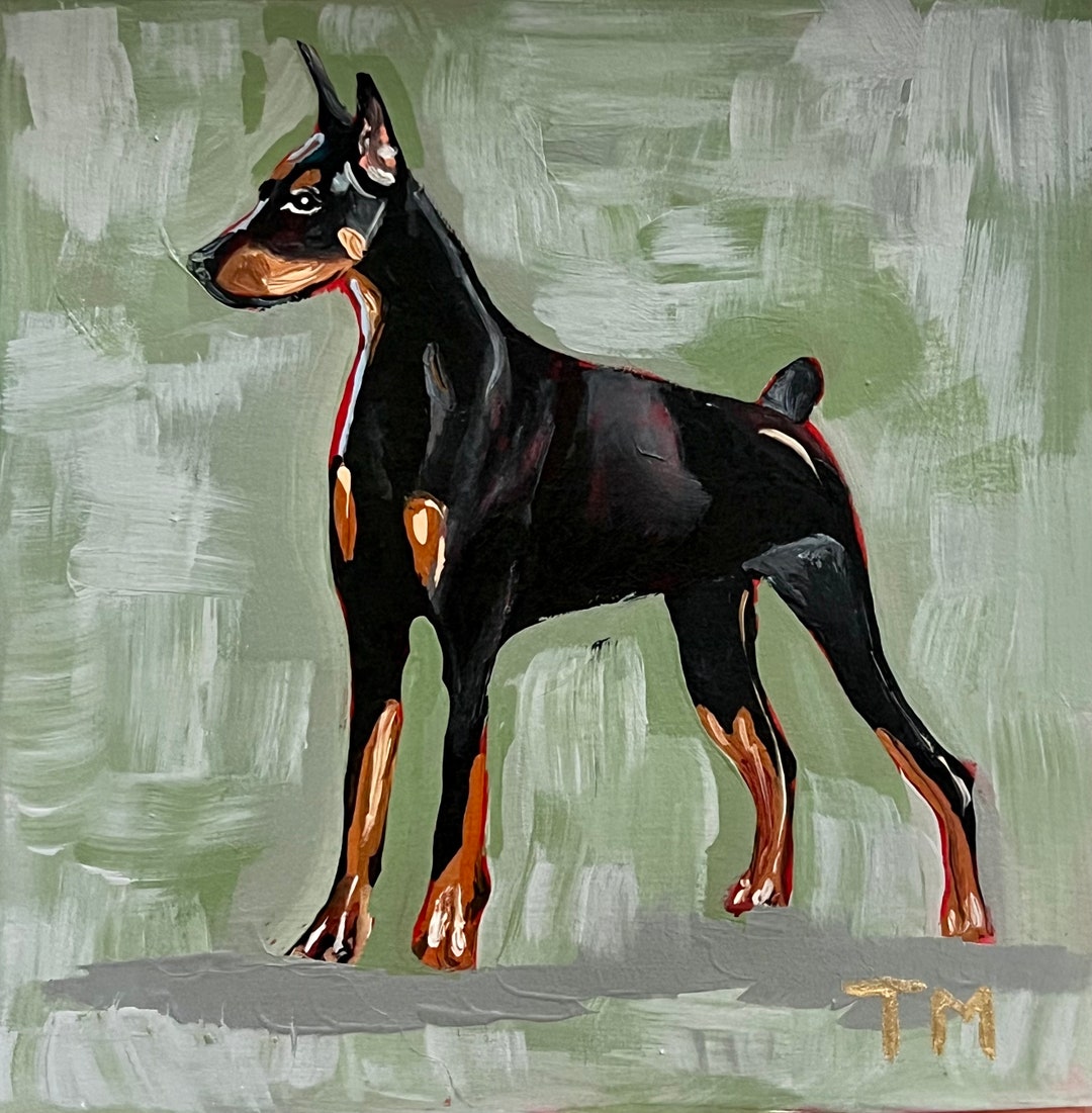 Doberman Painting - Etsy