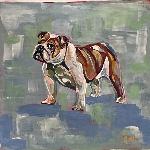 Bulldog Painting - Etsy