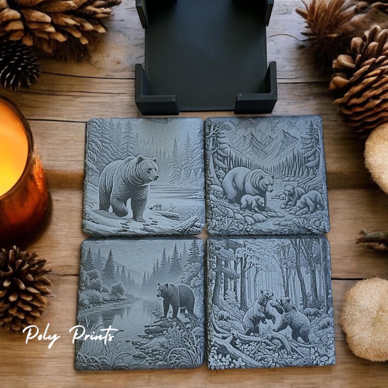 Bear Coasters - Etsy