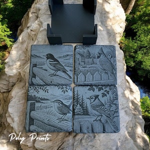 Shark-themed Coaster Set Premium Stone Coasters With Holder Vibrant ...