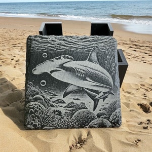 Shark-themed Coaster Set – Premium Stone Coasters With Holder - Vibrant ...