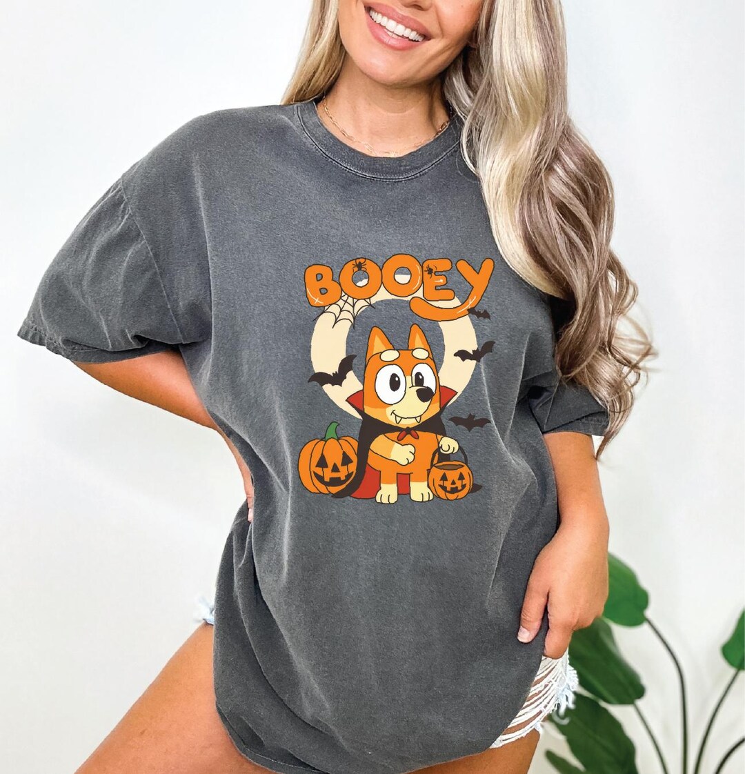 Booey Halloween Tee, Bluey Halloween Shirt, Spooky Bluey Cartoon Shirt ...