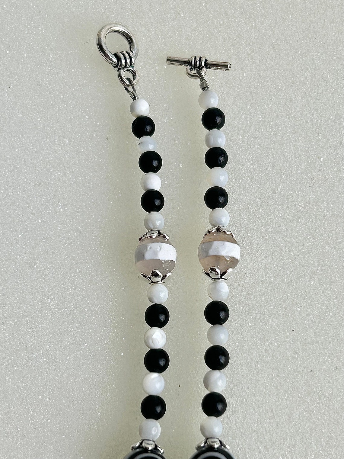 Zebra: Black Agate and Lava Sticks With Mother of Pearl and - Etsy