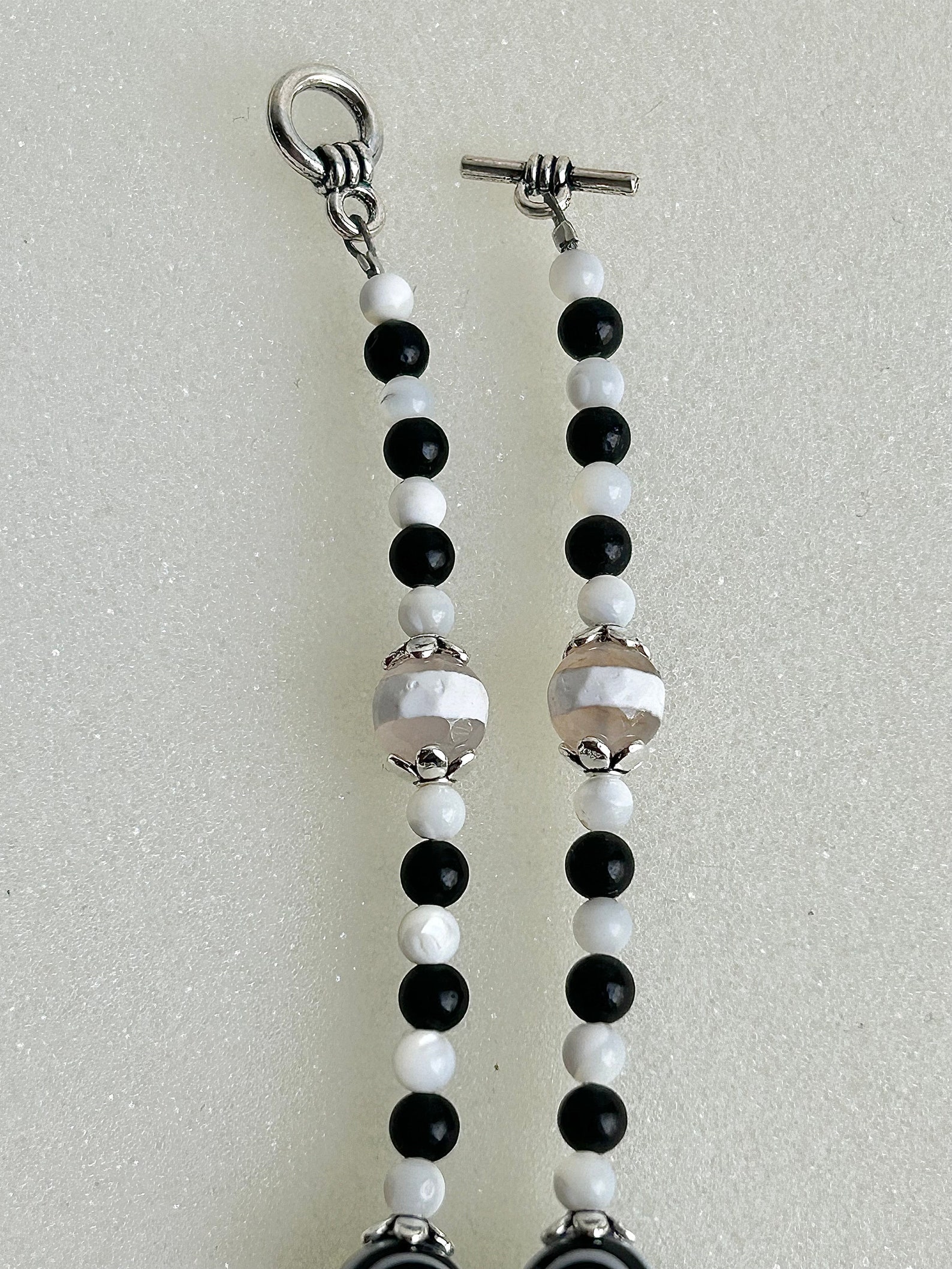 Zebra: Black Agate and Lava Sticks With Mother of Pearl and - Etsy
