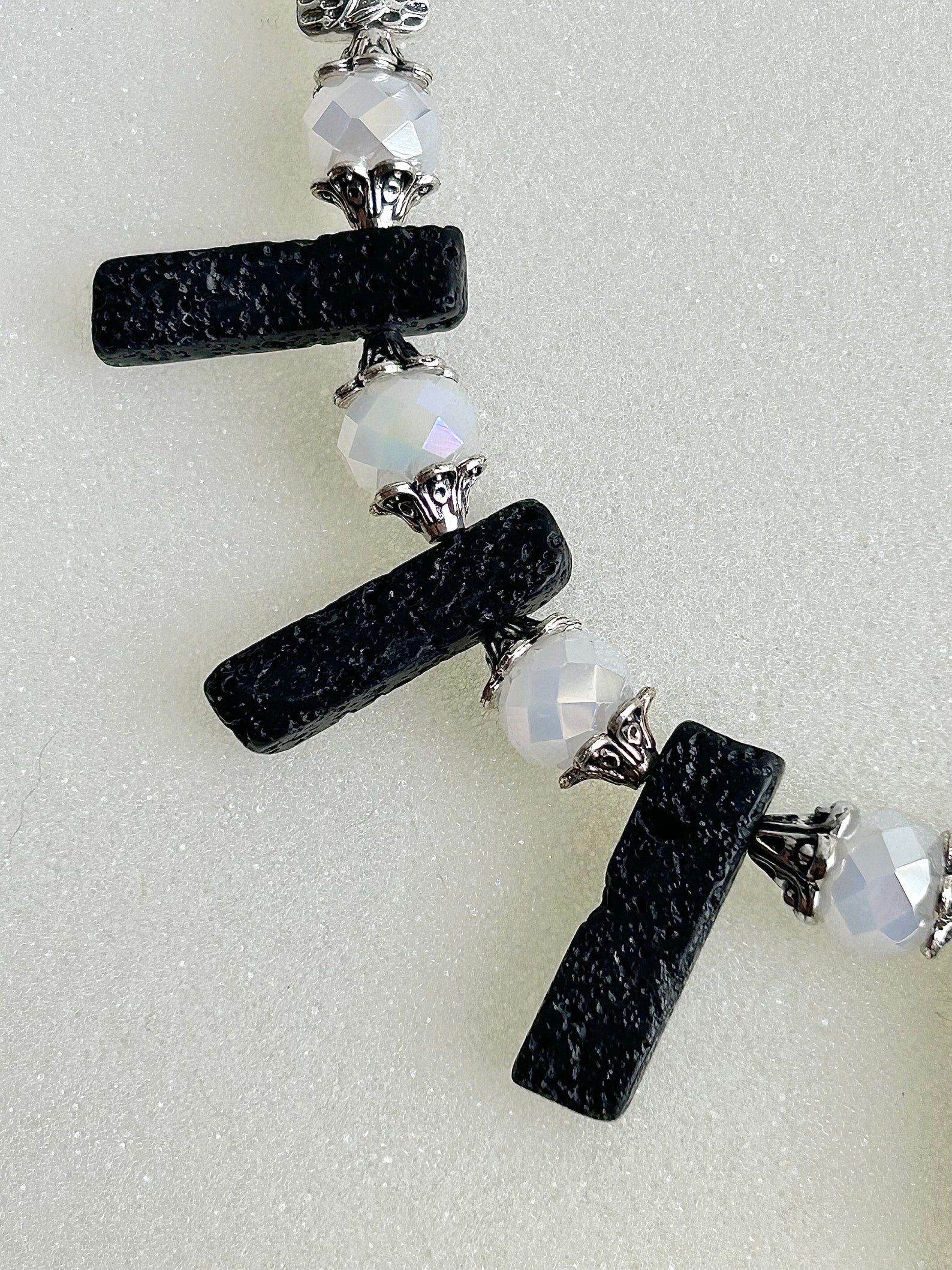 Zebra: Black Agate and Lava Sticks With Mother of Pearl and - Etsy