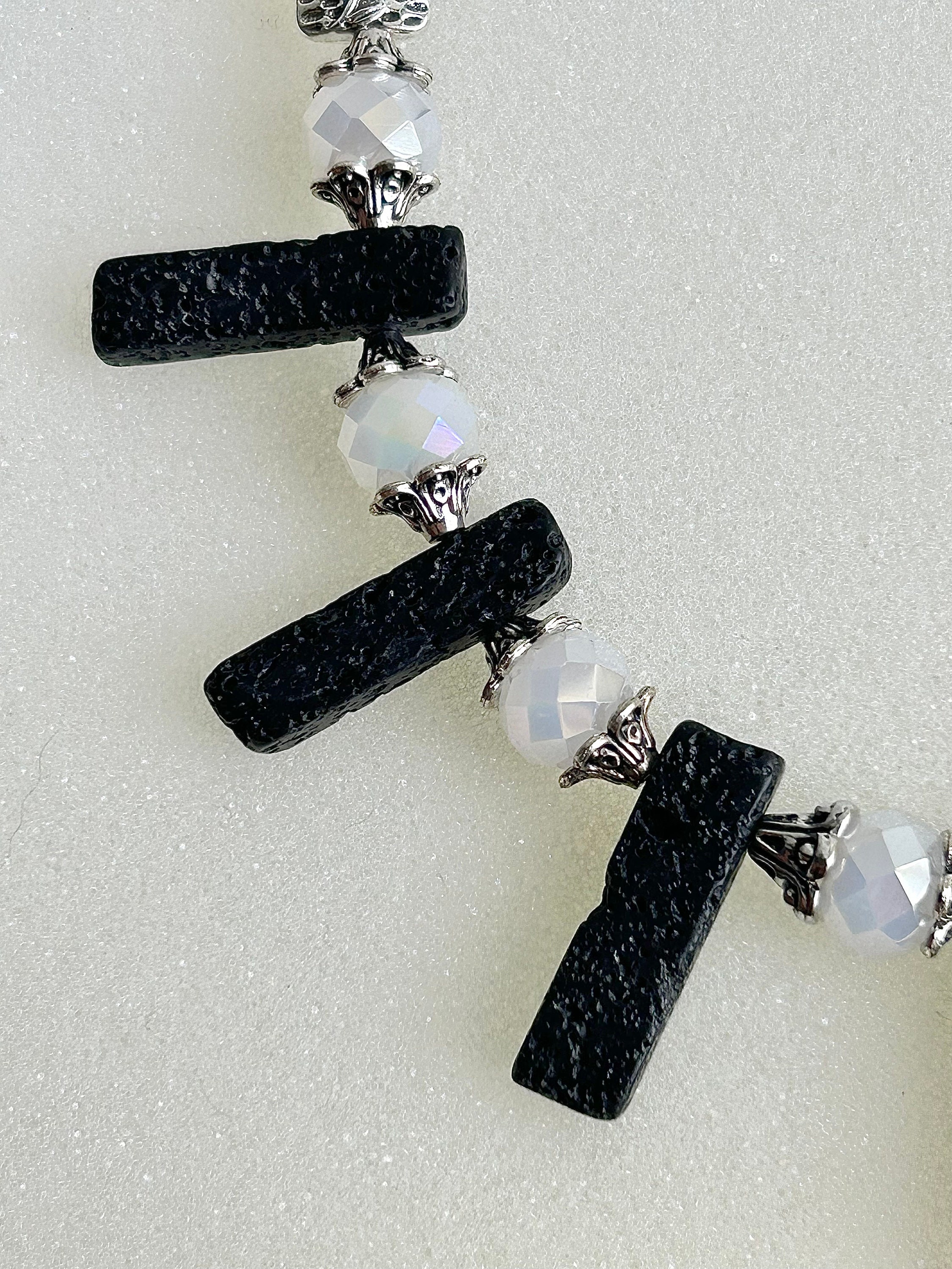 Zebra: Black Agate and Lava Sticks With Mother of Pearl and - Etsy