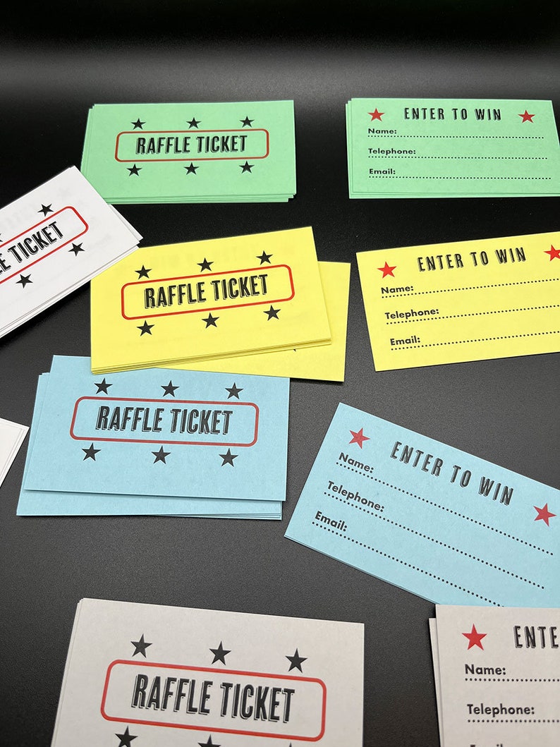 100 Pack Raffle Tickets, Enter to Win Cards, Entry Form - Etsy