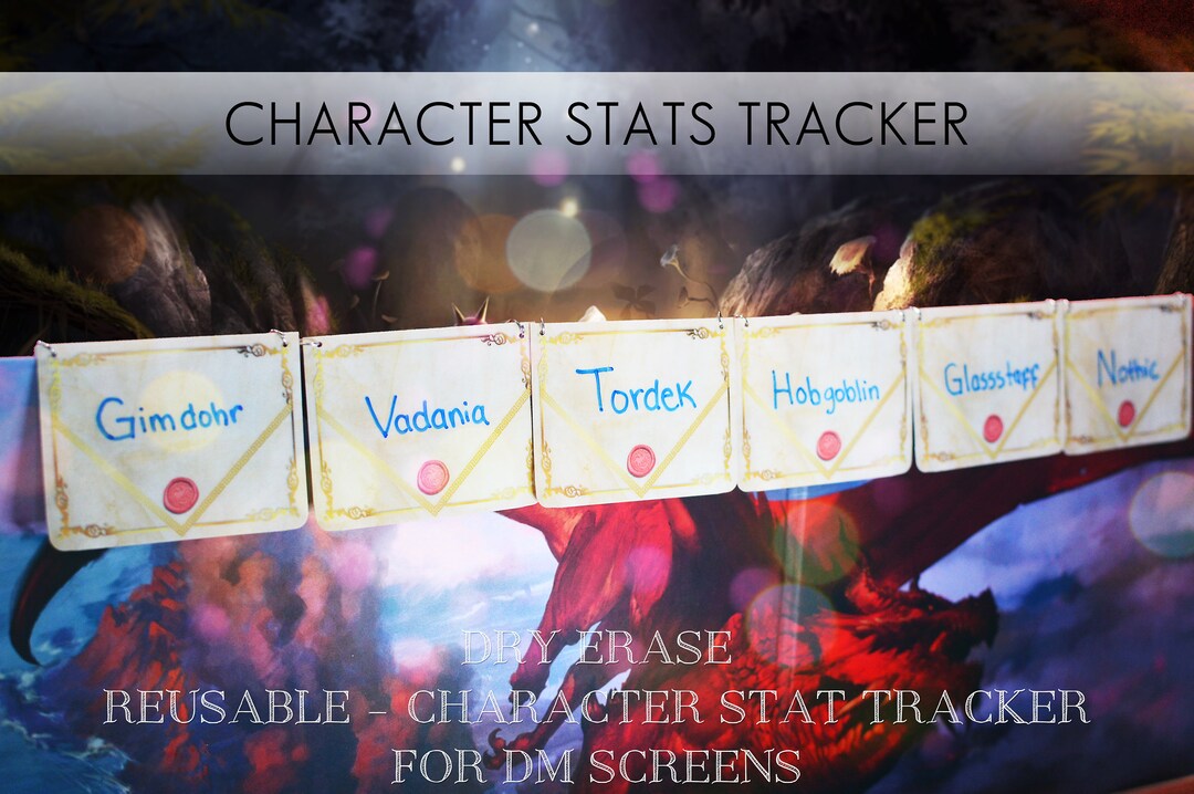 Character Stat Tracker for DM Screens for D&D 5e or Similar - Etsy