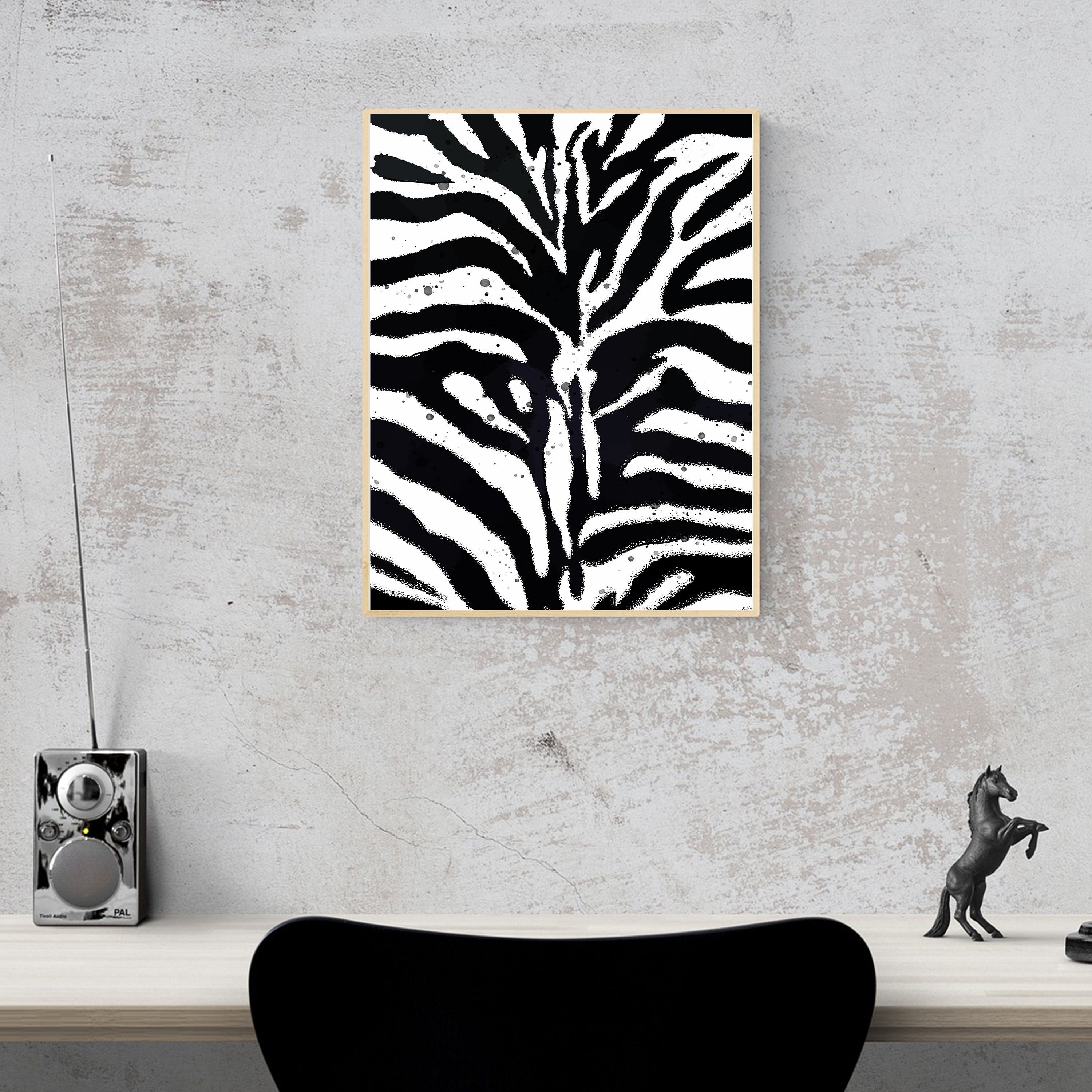 Abstract Zebra Print Pattern Wall Art Jungle Animal Print - Etsy