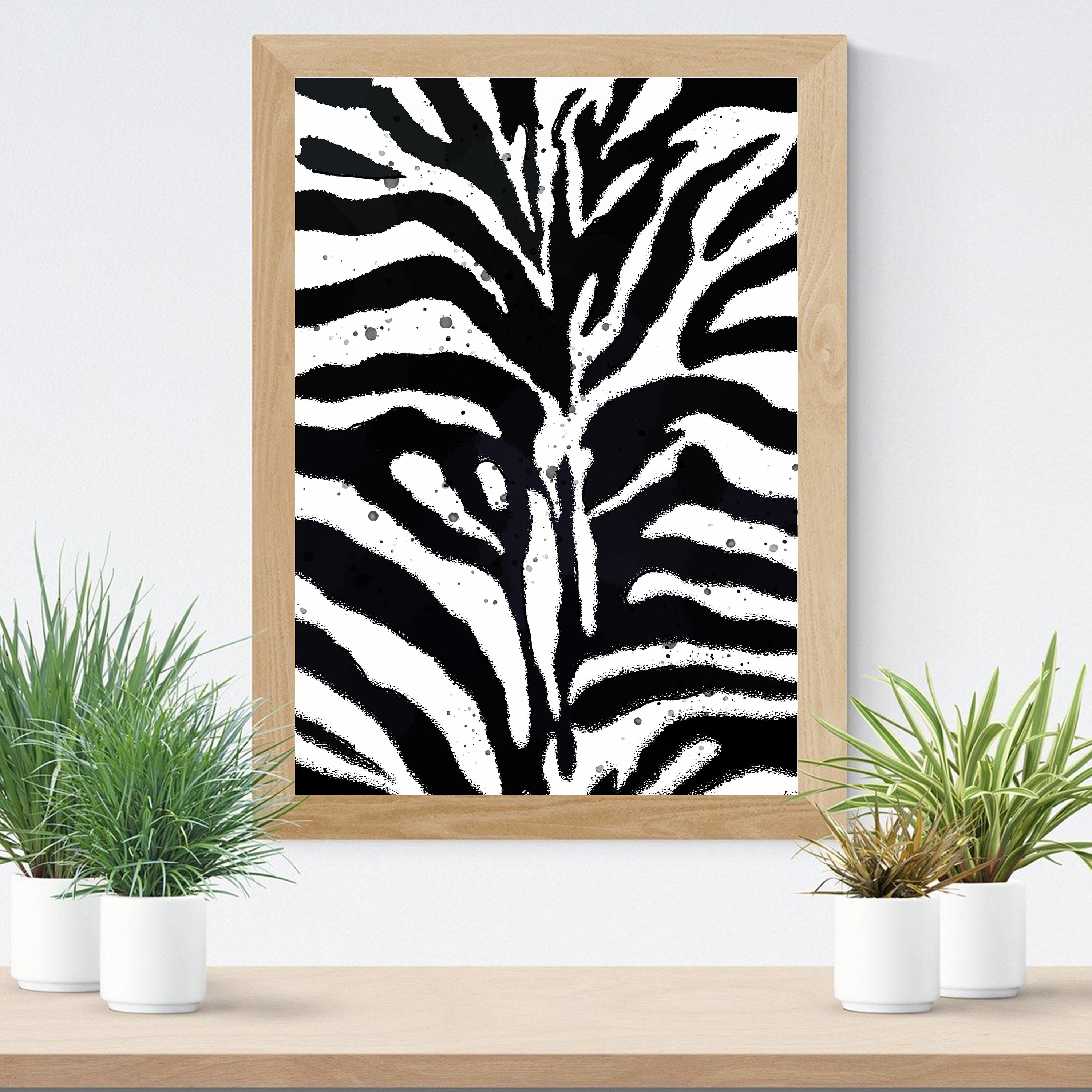 Abstract Zebra Print Pattern Wall Art, Jungle Animal Print Wall Decor ...