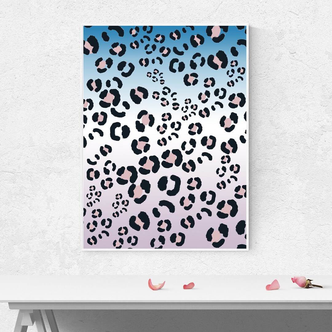 Ombre Leopard Print Pattern Wall Art, Jungle Animal Print Wall Decor ...
