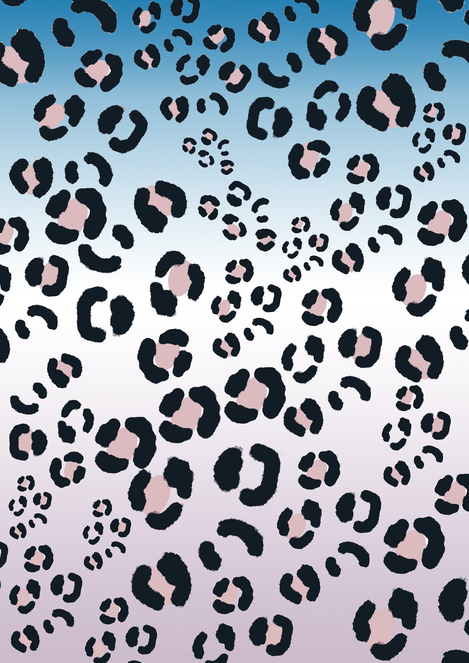 Ombre Leopard Print Pattern Wall Art, Jungle Animal Print Wall Decor ...
