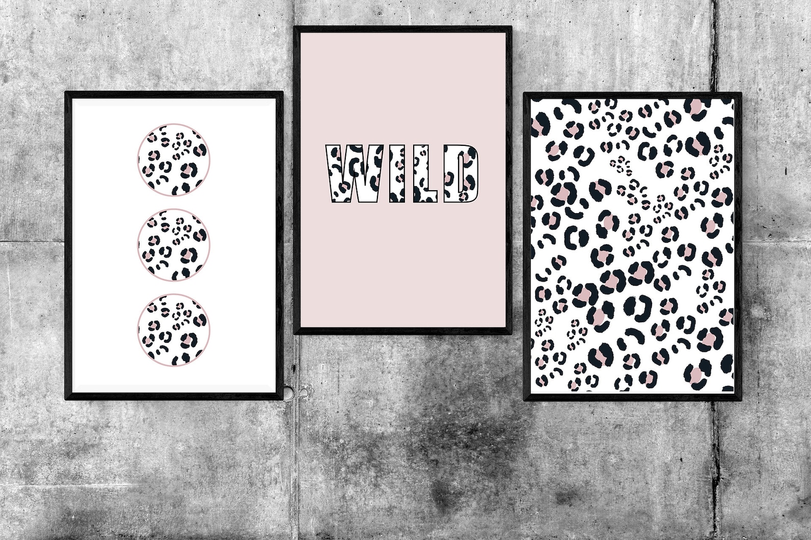 Wild Leopard Print Text Wall Art Typography Animal Print Wall | Etsy