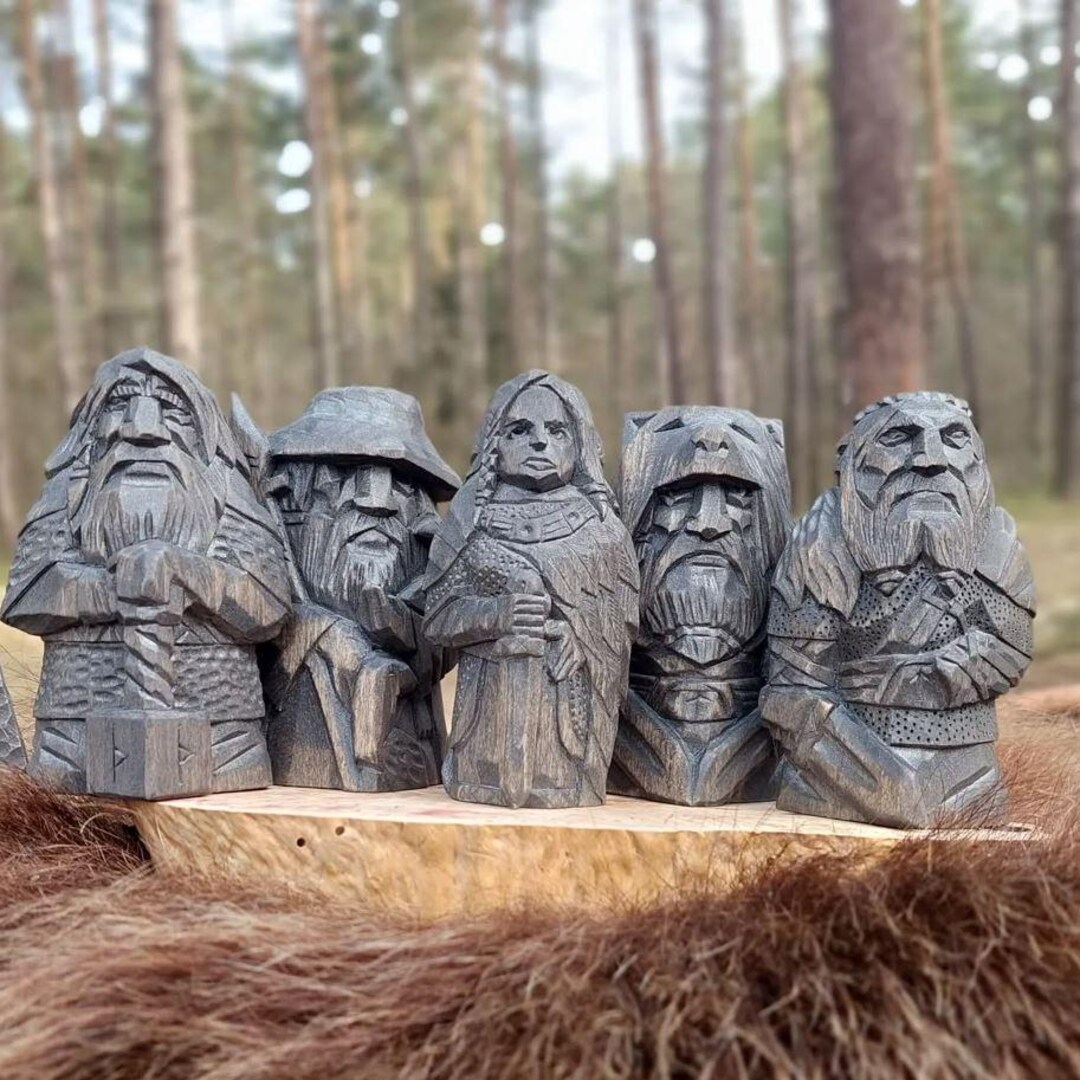 Norse Pagan Resin Viking Statue: Odin, Thor, Tyr, and Ulfhednar ...