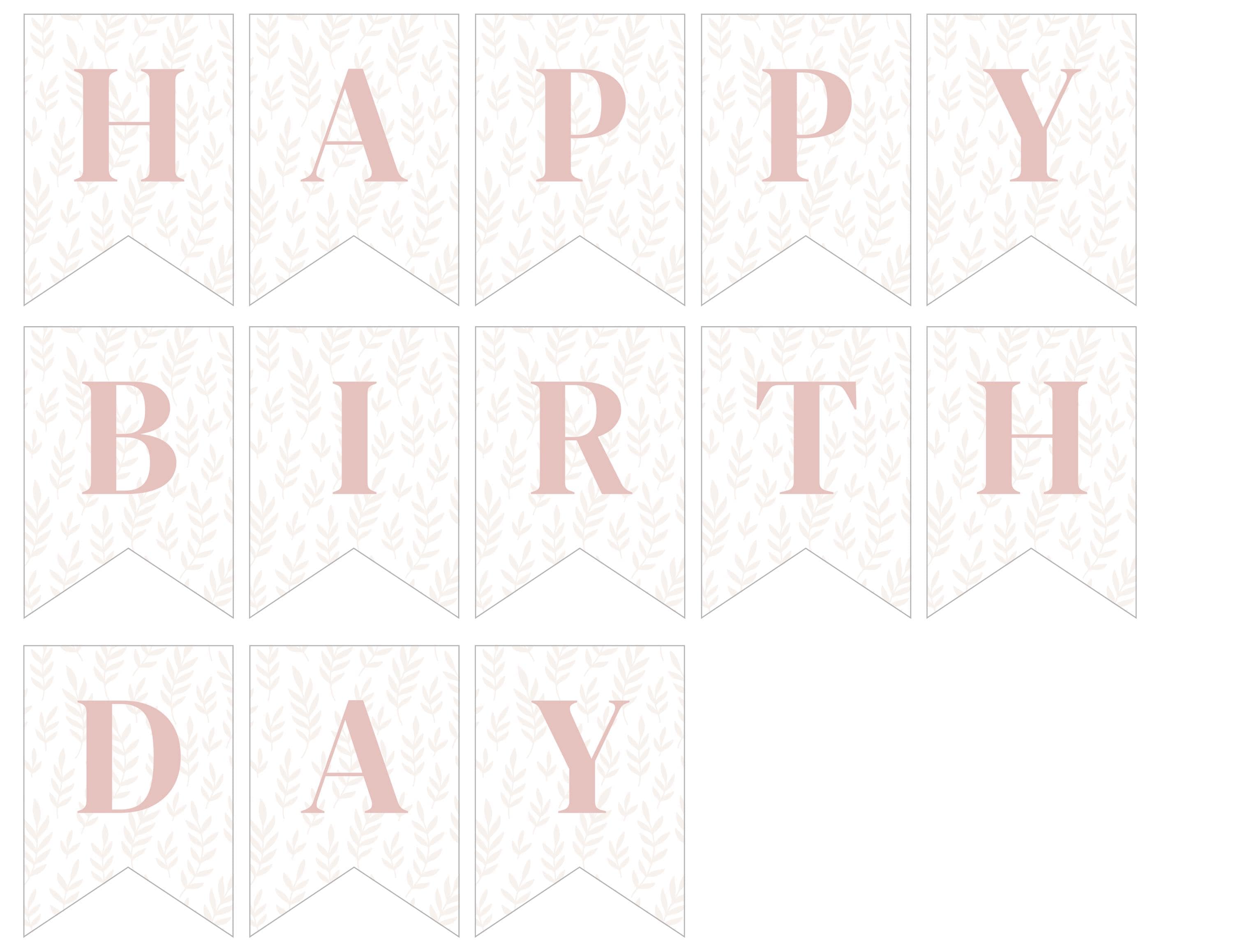 Editable Happy Birthday Banner Template | Soft Pink Party Decor ...