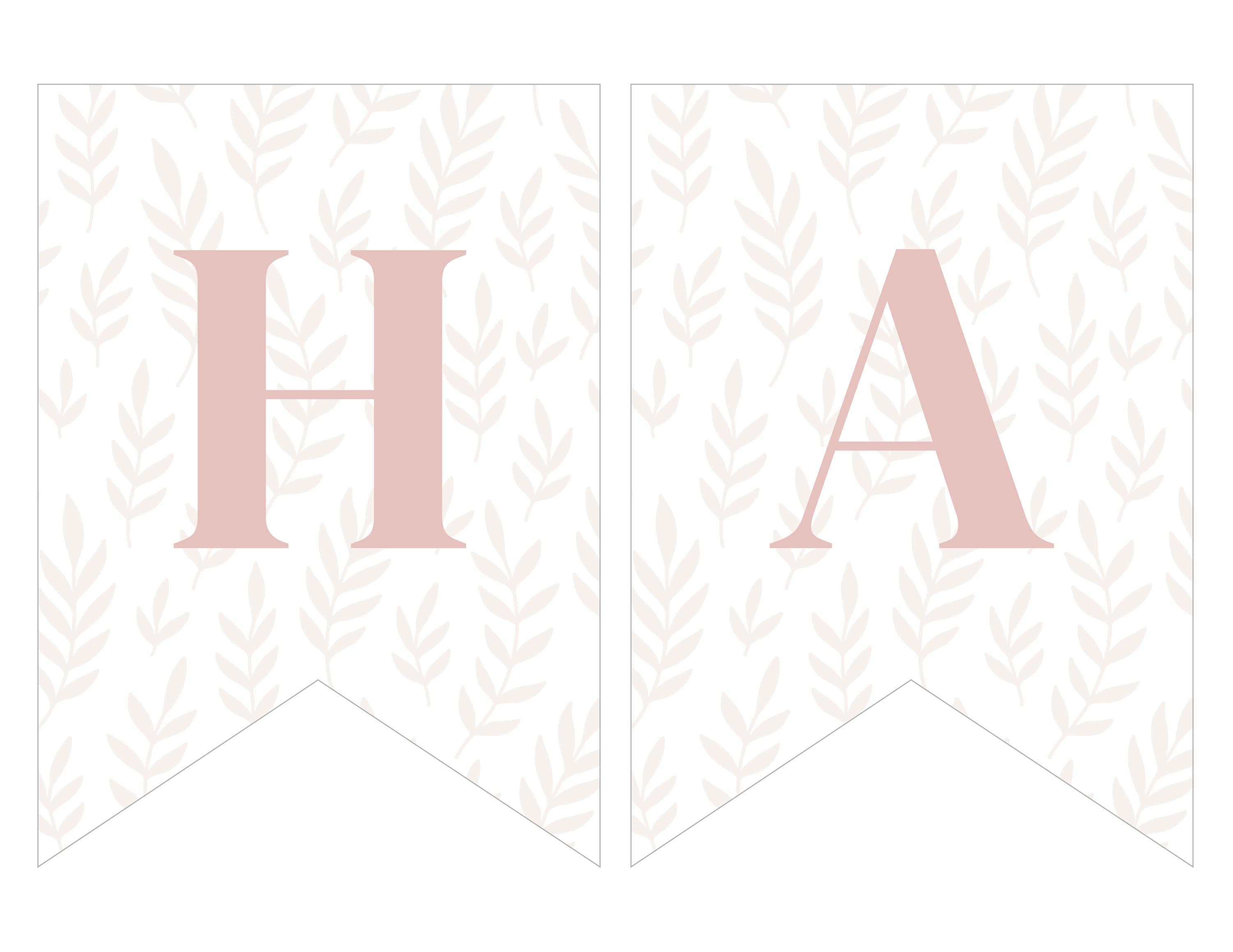 Editable Happy Birthday Banner Template | Soft Pink Party Decor ...