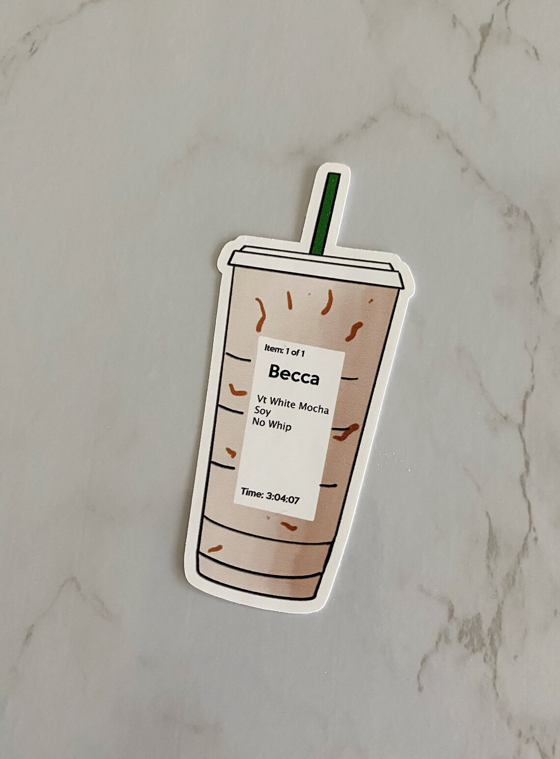 Custom Starbucks Order Sticker Weatherproof Stickers | Etsy