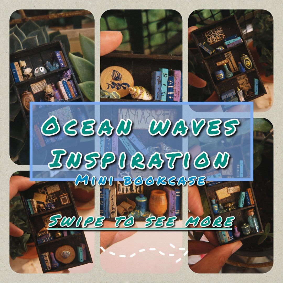 Miniature Bookcase Magnet Ocean Waves Themed Mini Gifts Magical ...