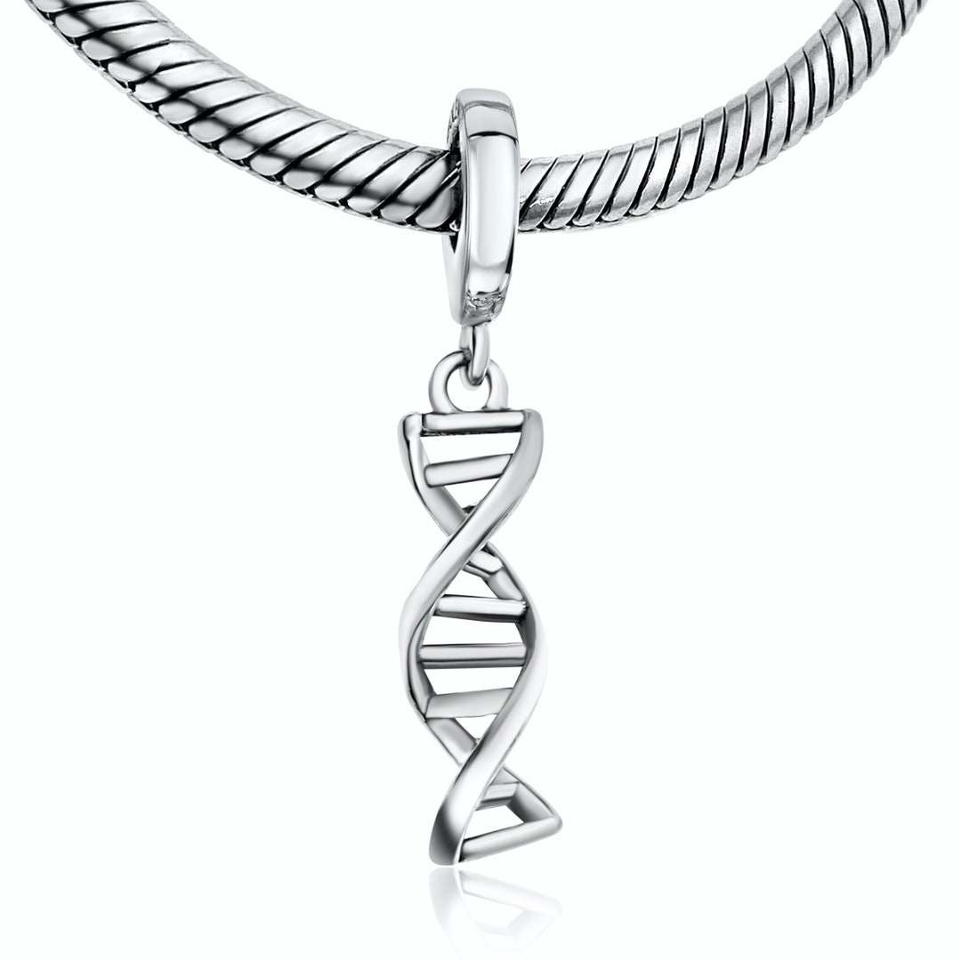 DNA Biology Medical Lab 925 Sterling Silver Pendant Charm Bead Gift ...