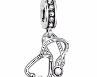 Nurse Heart Charm Genuine 925 Sterling Silver. Key Worker / Nurse / NHS ...