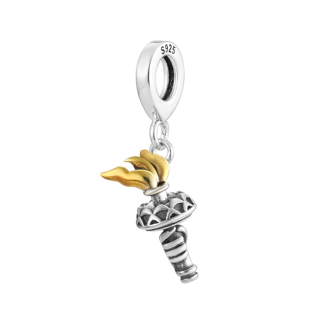 Statue of Liberty Torch NEW YORK NYC 925 Sterling Silver Charm Pendant ...