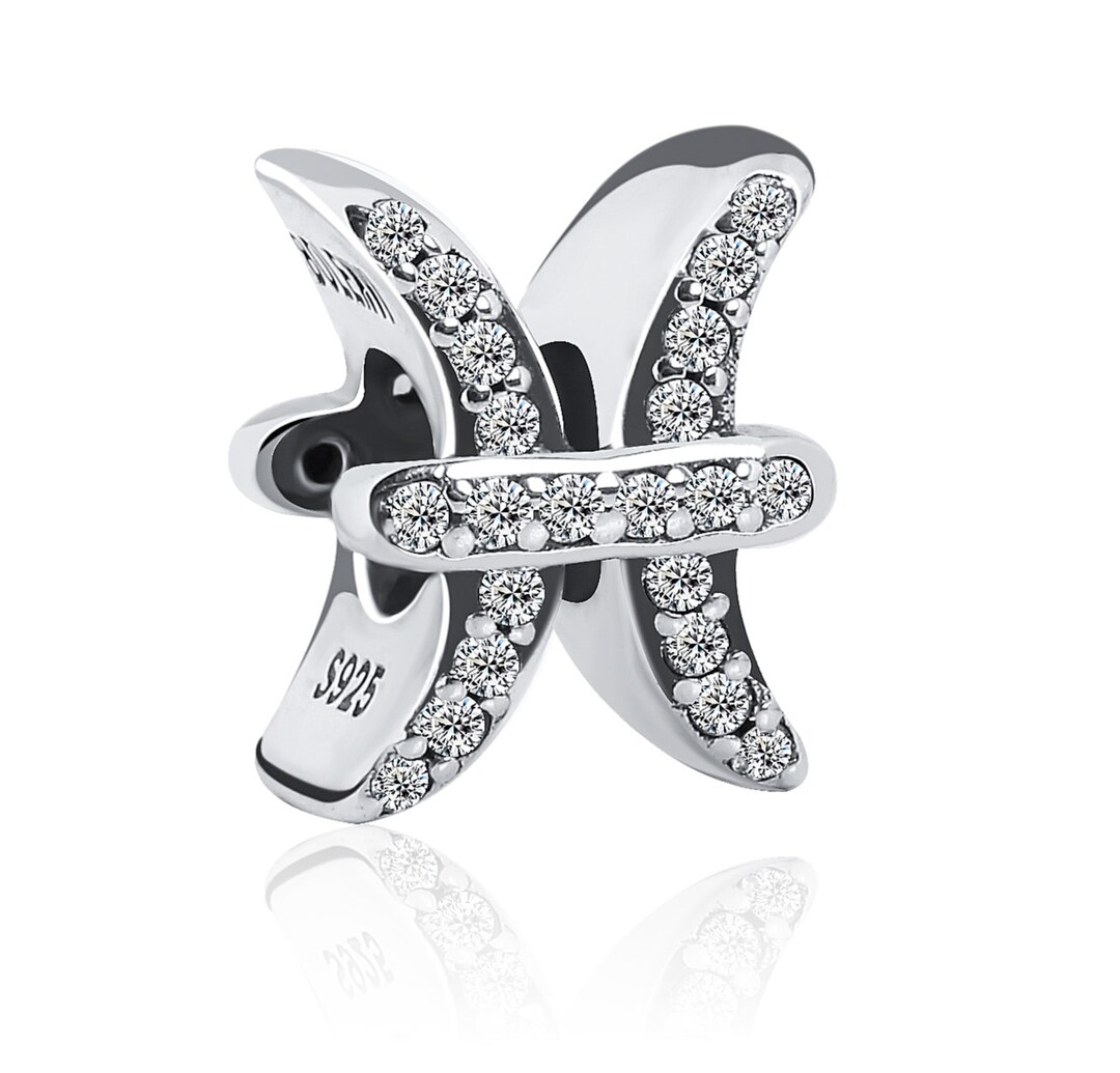 Pisces Charm, Zodiac Constellation Signs, Sterling Silver Bead, Fits ...