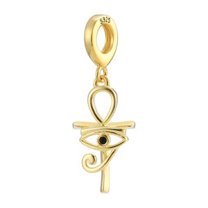 Egyptian Horus Ankh Life Egypt Gold Over 925 Sterling Silver Charm ...
