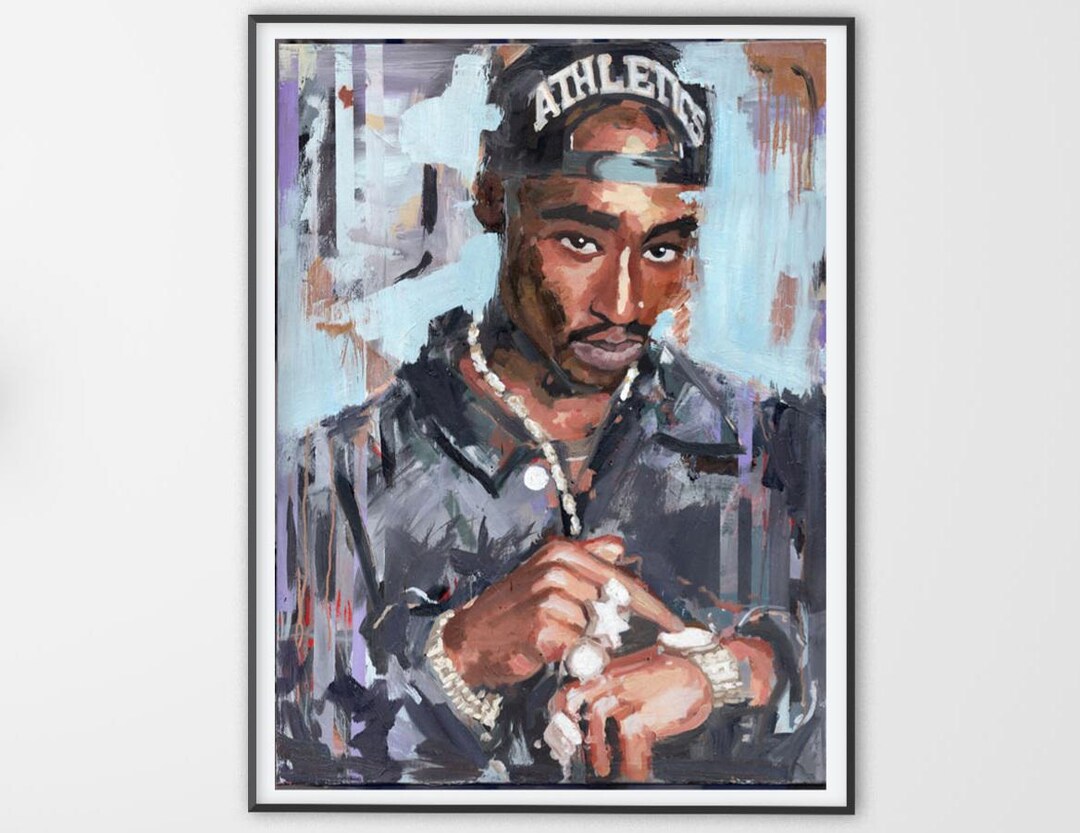 Tupac Shakur Portrait, Rapper Portrait Art Print, 2pac Shakur Poster ...