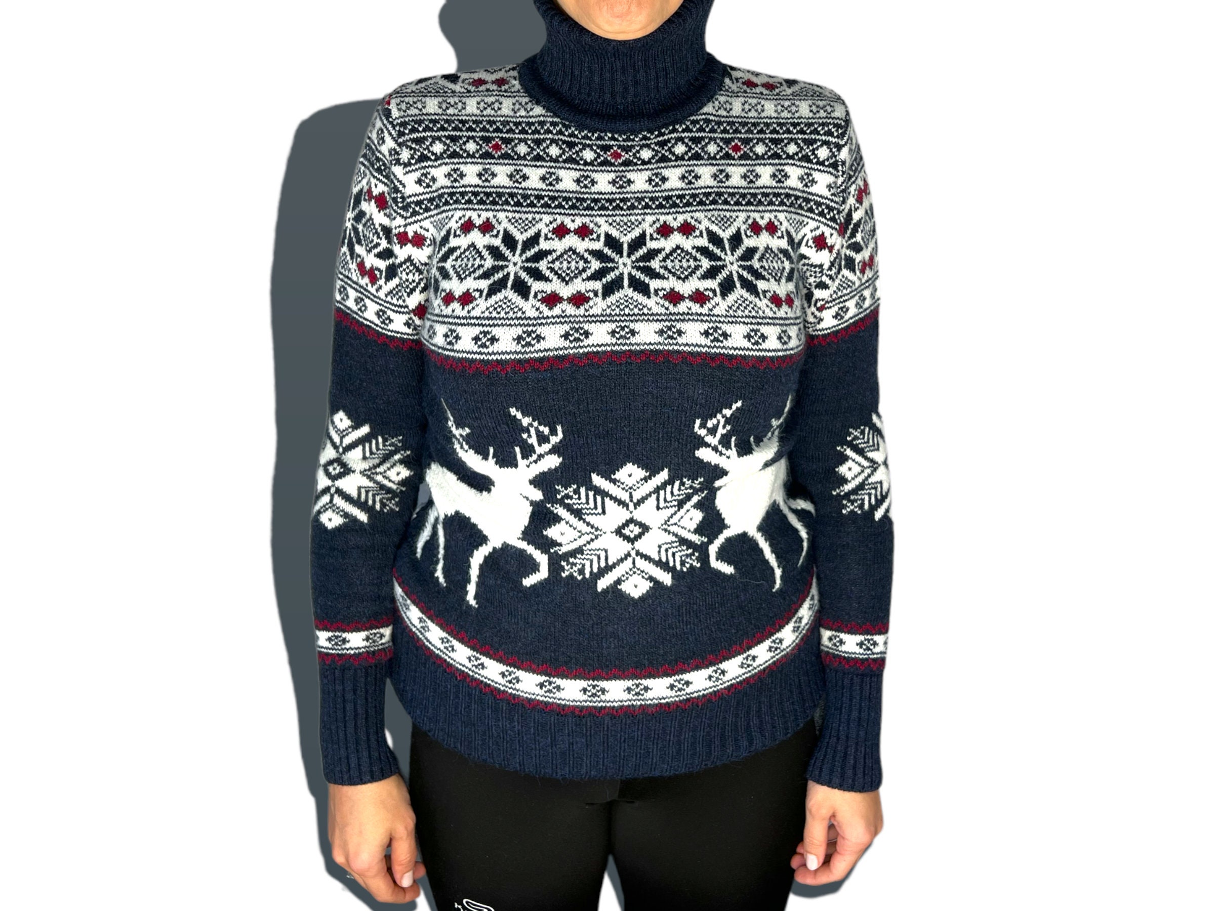 Personalized Wool Christmas Sweater for Women, Wool Knitted Ugly ...