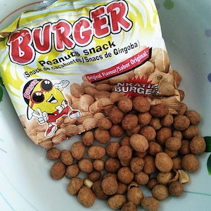 Nkatie Burger - Coated Peanut Snacks , Net Weight per Pack is 50g, Pack ...